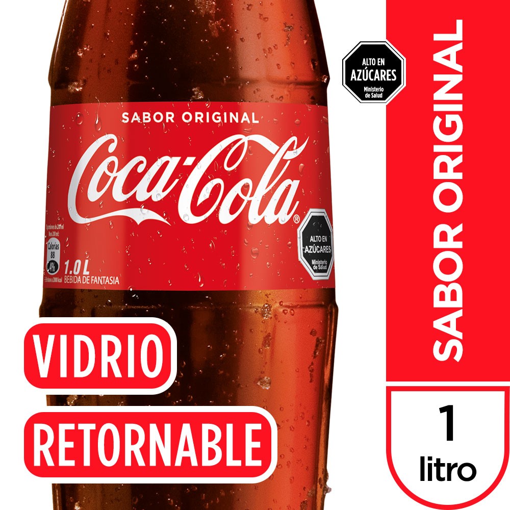 Coca-cola sabor original vidrio retornable 1 lt