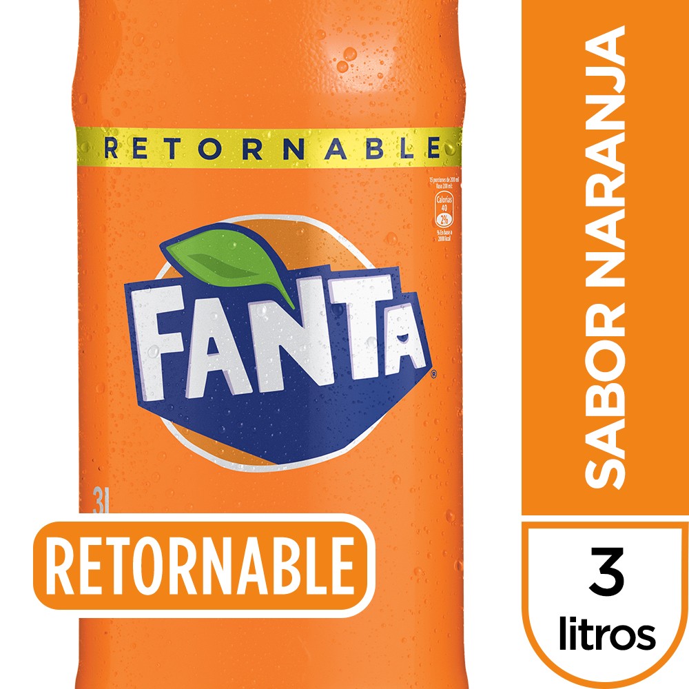 Fanta naranja retornable 3 lt